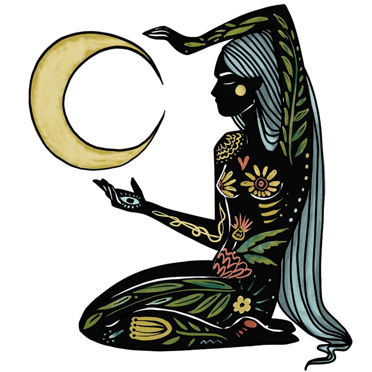 Moon Maiden 3 inch sticker – Rebecca Graves Pottery